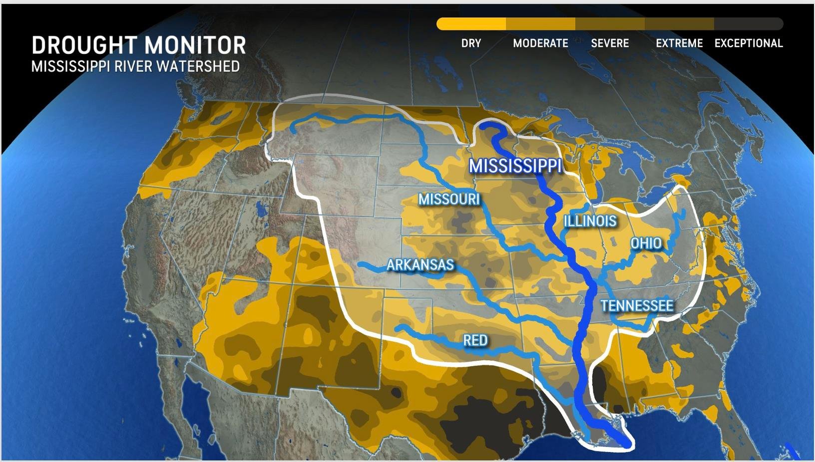 Mississippi River water levels drop to historic low, with implications ...